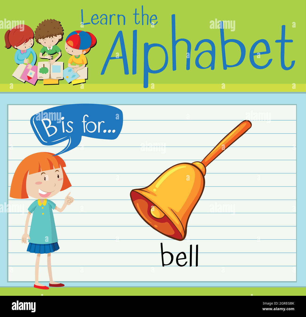 Flashcard letter B is for bell Stock Vector Image & Art - Alamy