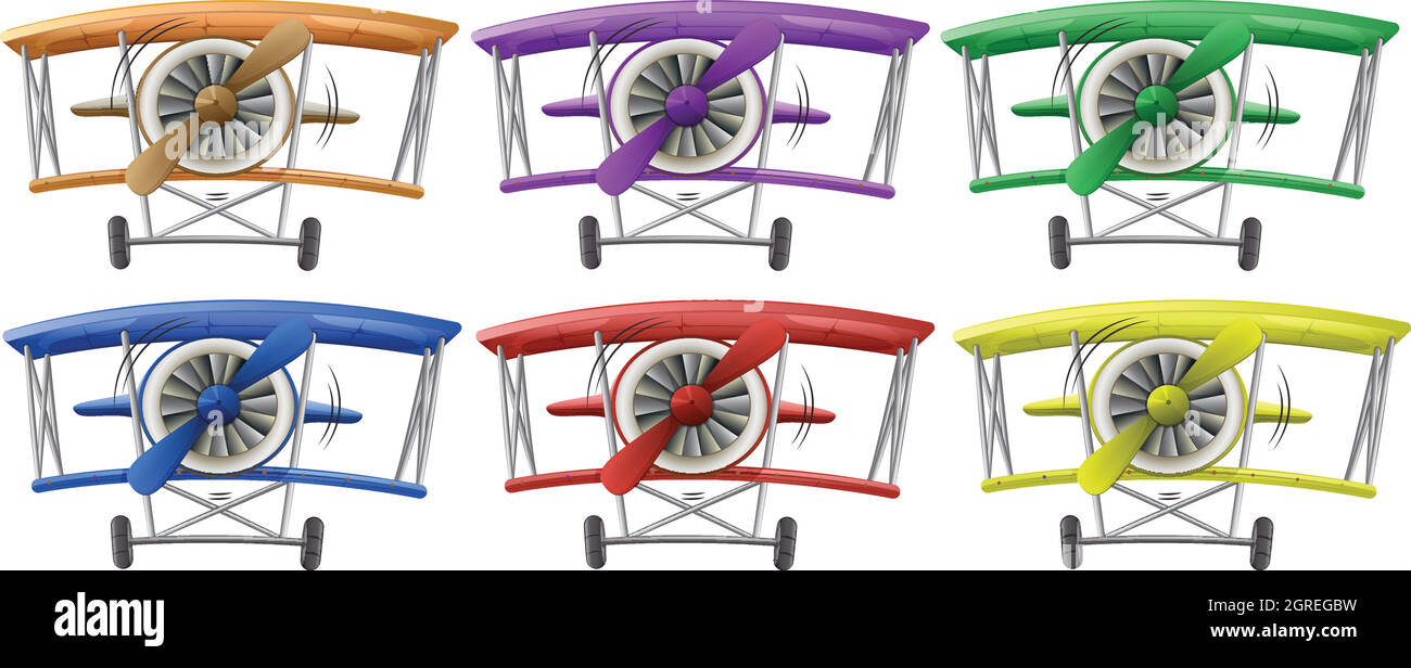 Airplanes in six different colors Stock Vector Image & Art - Alamy