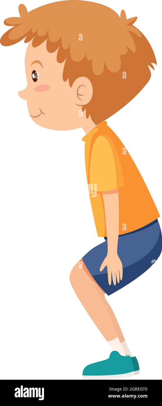 Young man squat exercise Stock Vector Image & Art - Alamy