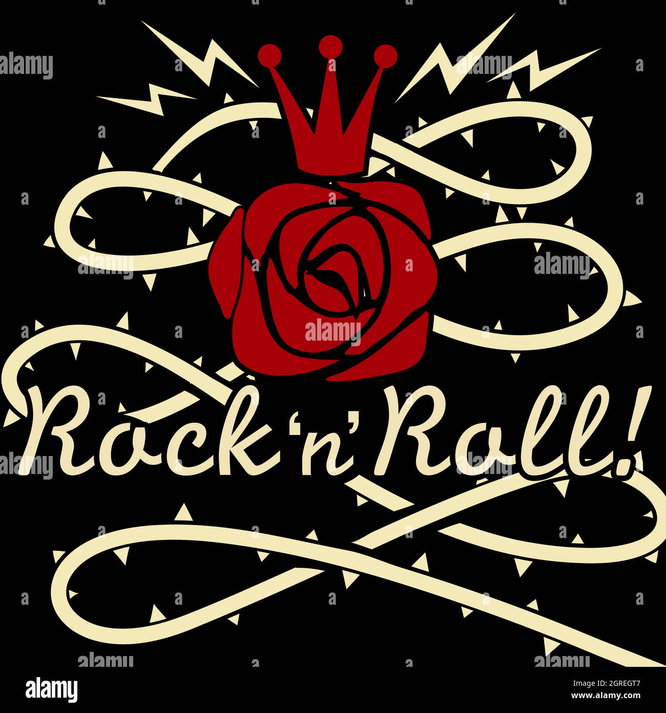 Rock roll rose Stock Vector Images - Alamy