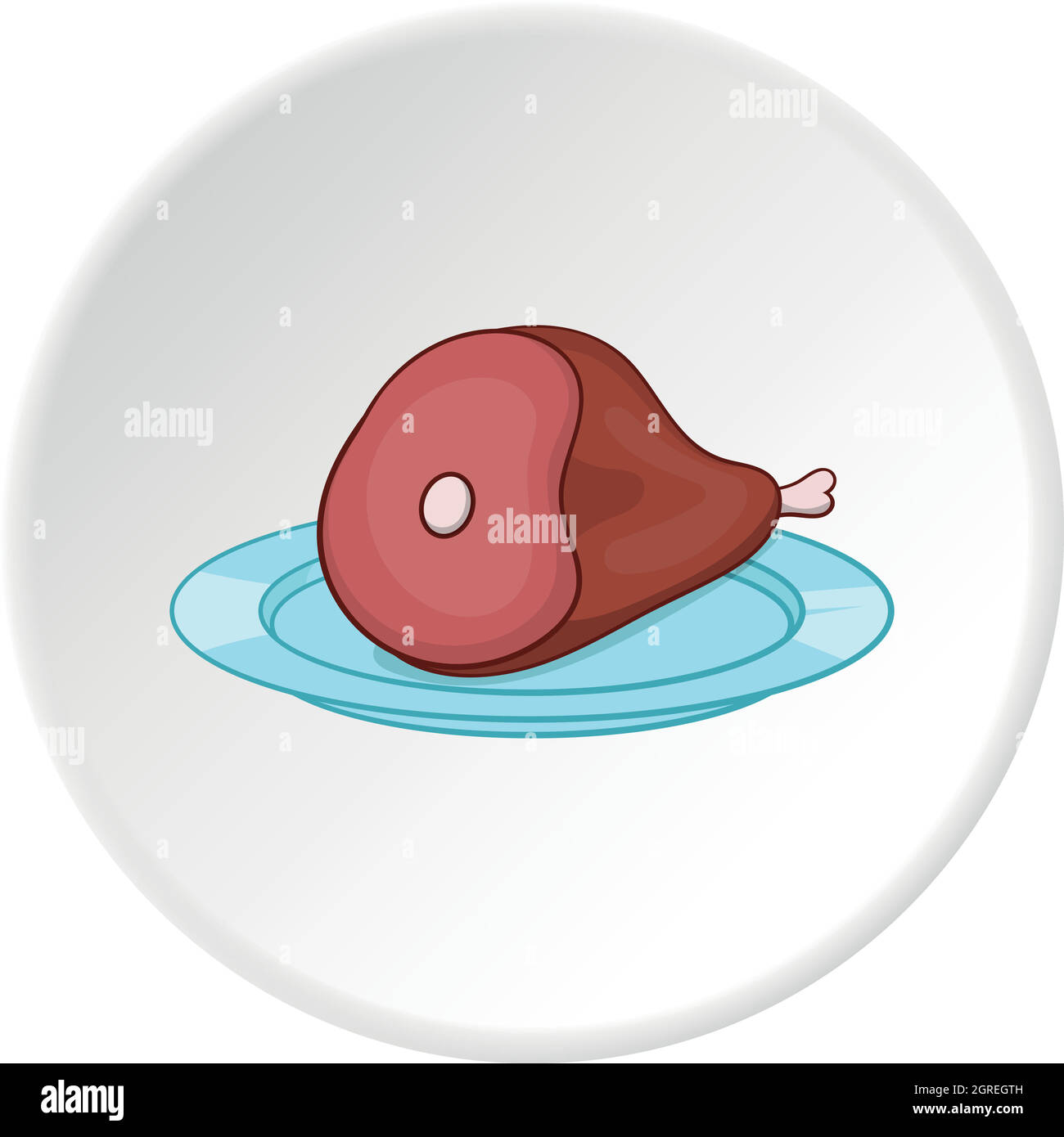 Steak in plate icon Stock Vector Images - Alamy