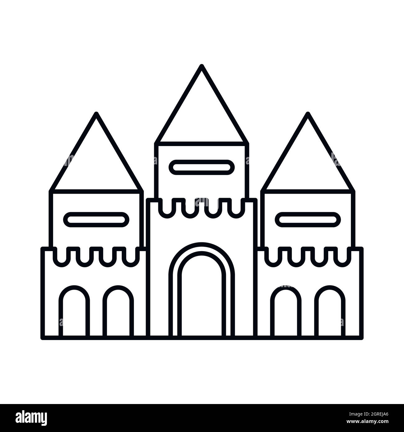 Fairy tale castle icon, outline style Stock Vector Image & Art - Alamy