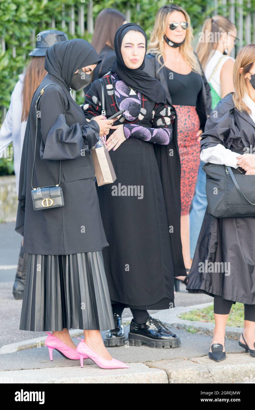 September 24, 2021: women with a black headscarf attend the fashion ...