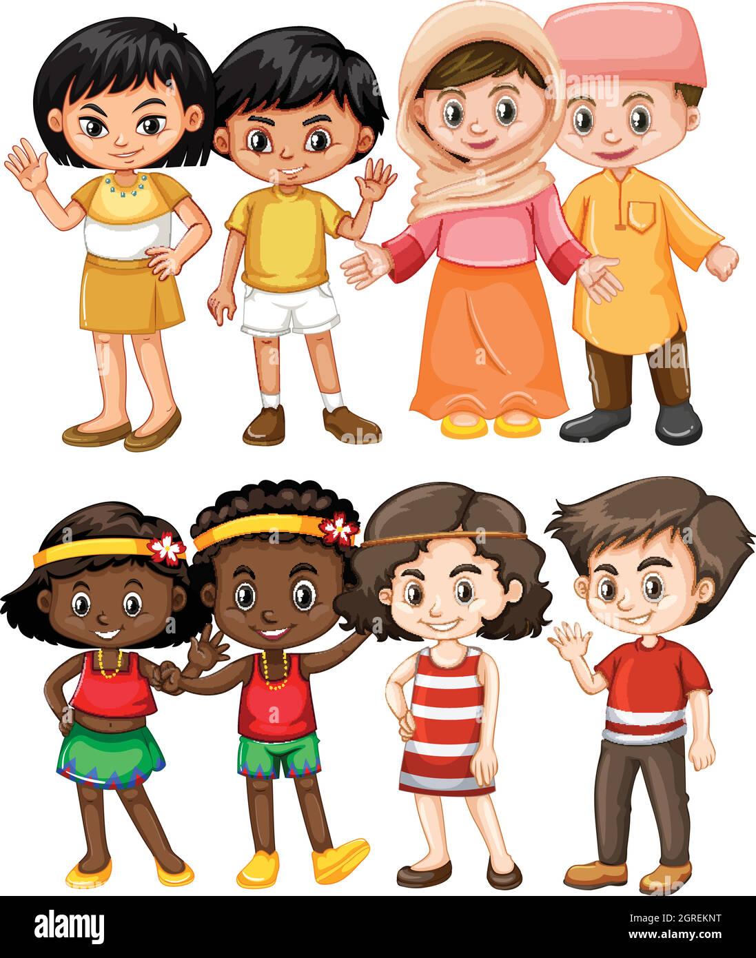 Happy children from different countries Stock Vector Image & Art - Alamy