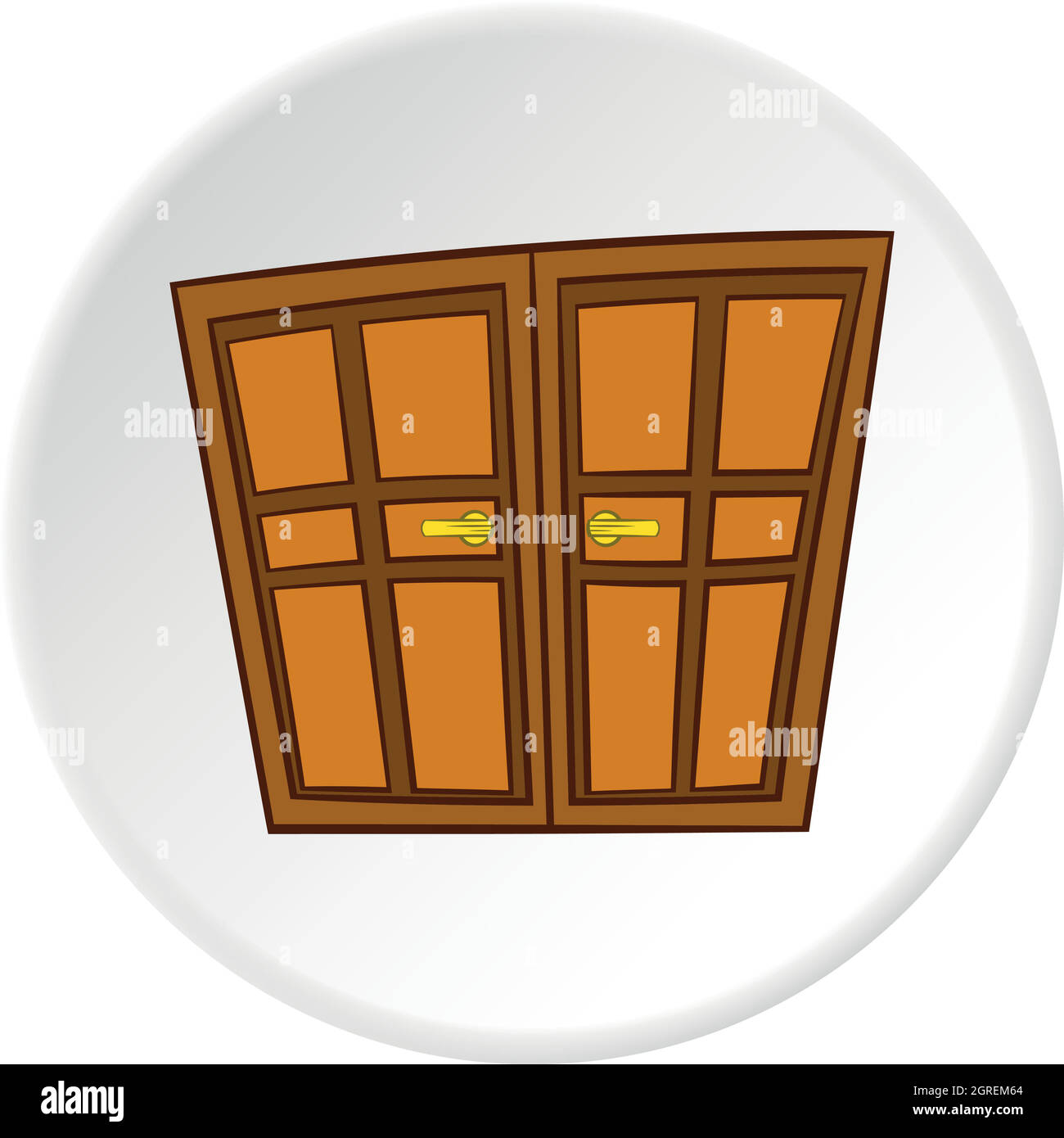 Brown double door Stock Vector Images - Alamy