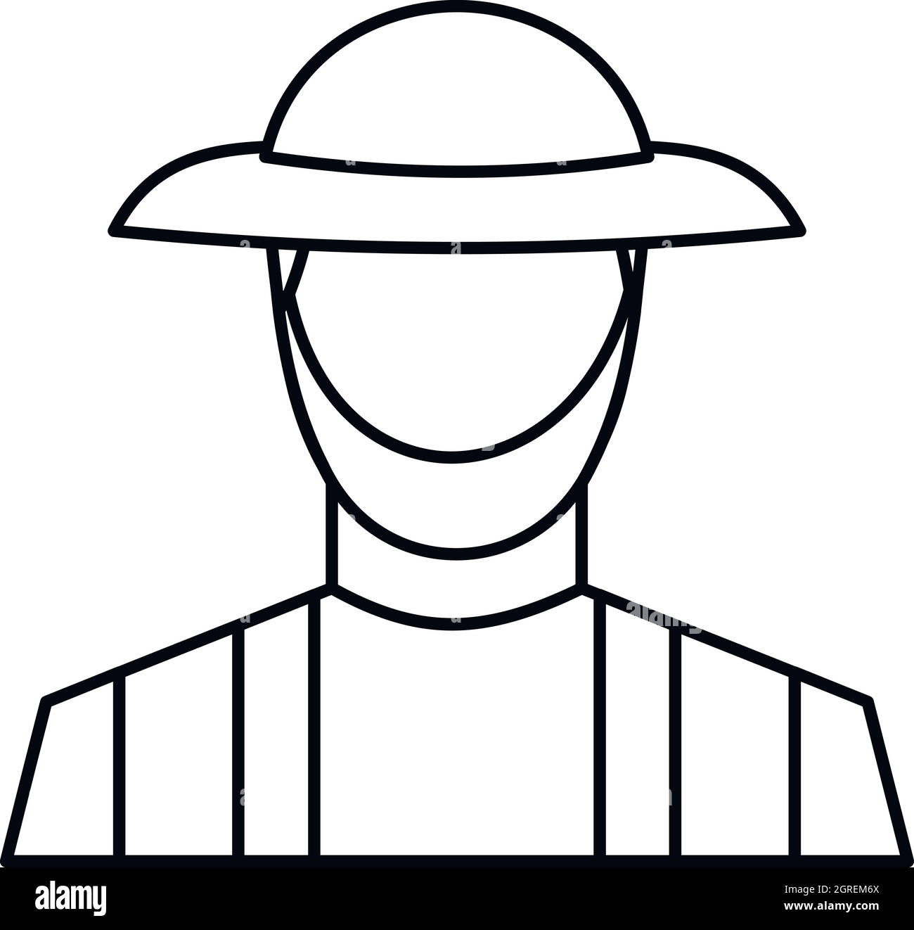 Farmer icon outline illustration farmer hi-res stock photography and ...