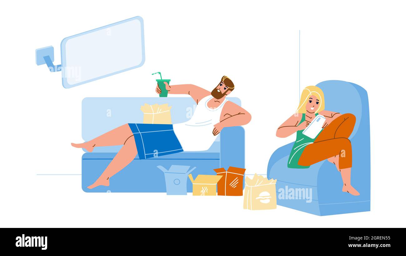 Lazy person watching tv Cut Out Stock Images & Pictures - Alamy