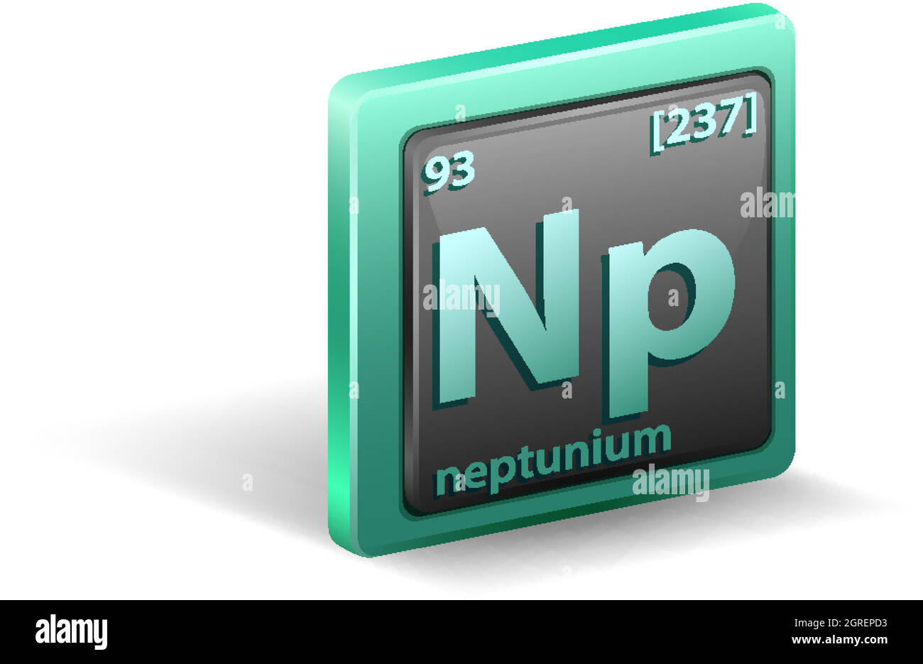 Neptunium chemical element. Chemical symbol with atomic number and ...
