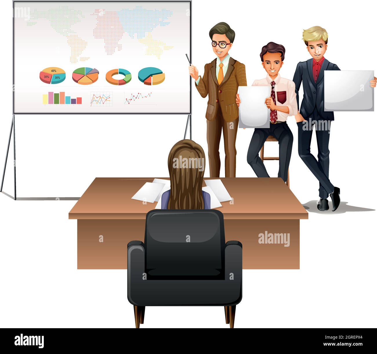 Man presenting chart Stock Vector Images - Alamy