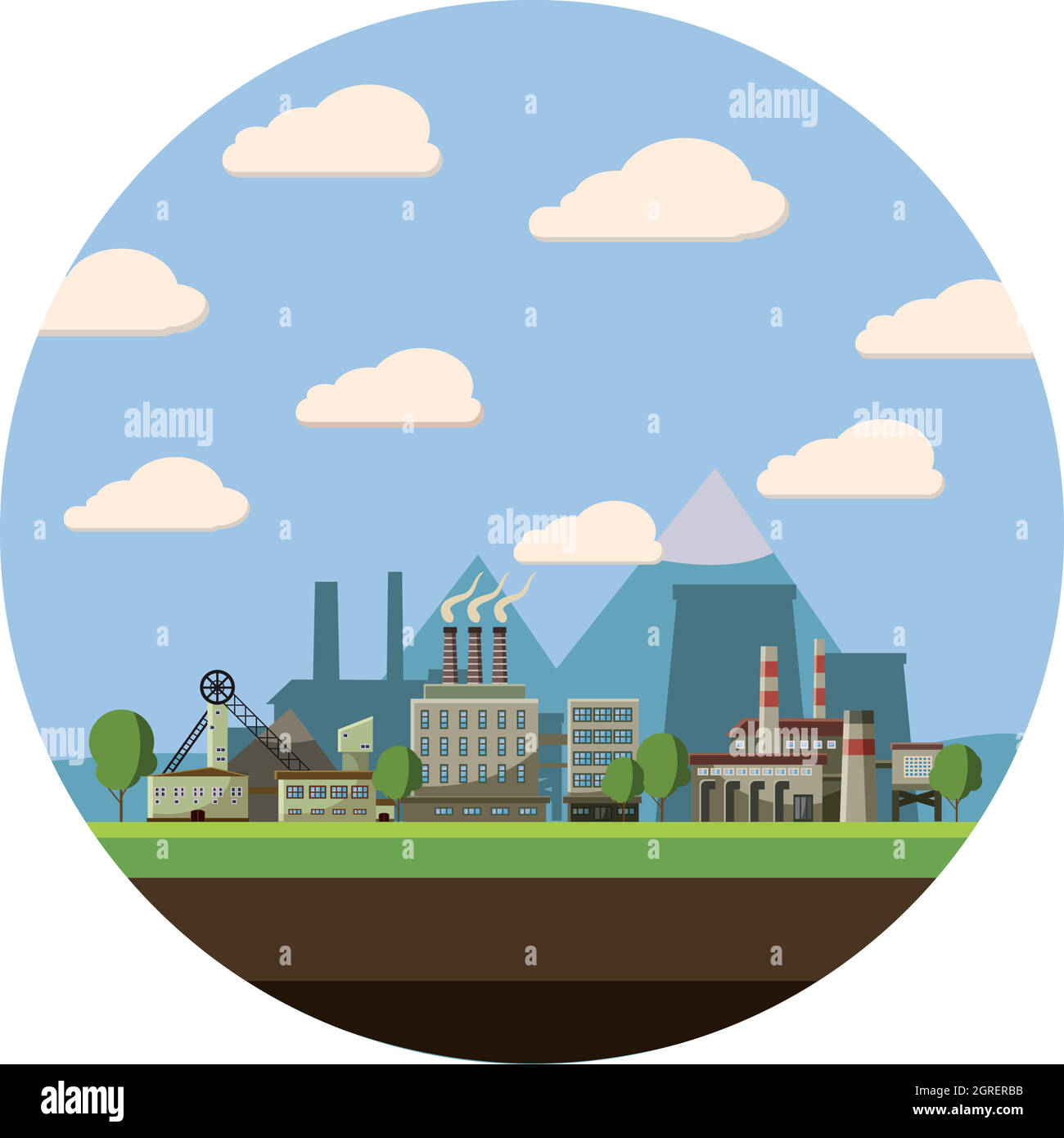 Construction large industrial building factory Stock Vector Images - Alamy