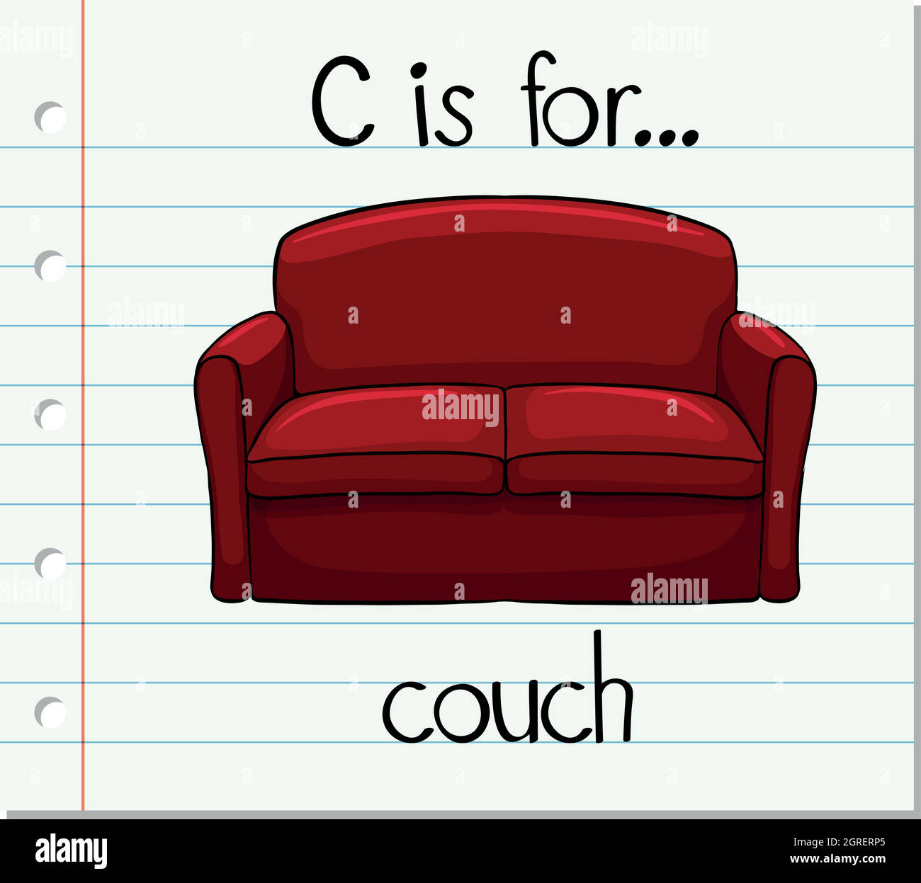 Flashcard letter C is for couch Stock Vector Image & Art - Alamy