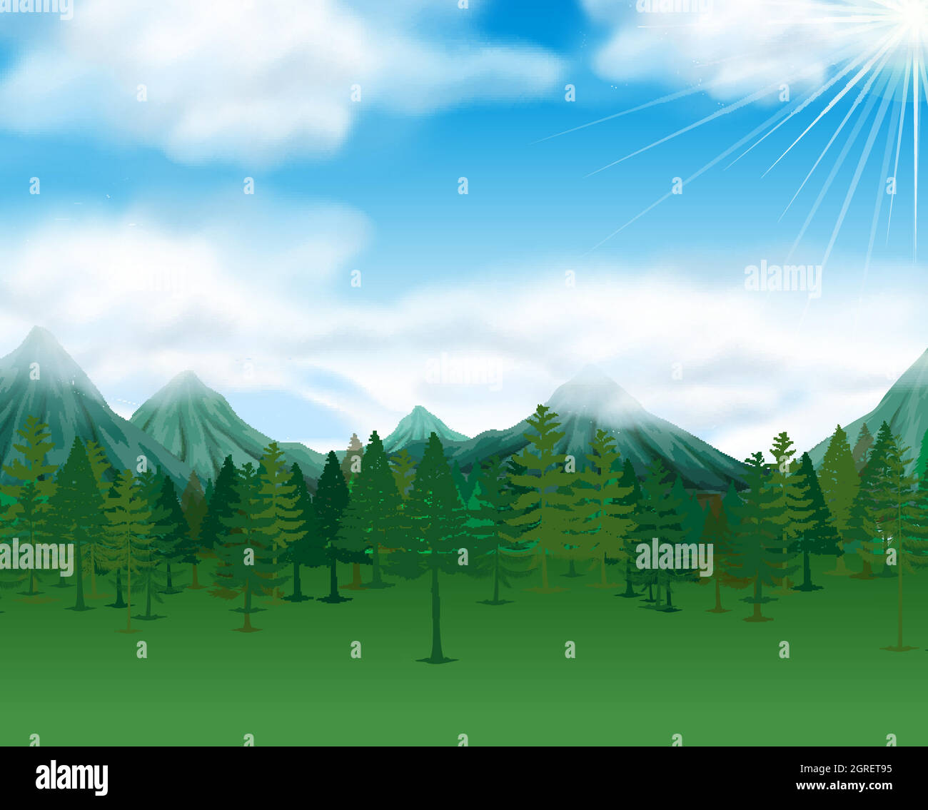 Jungle and mountains Stock Vector Images - Alamy