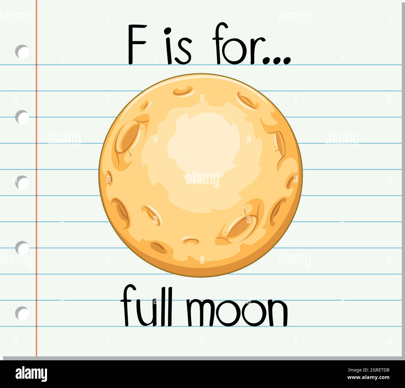 Flashcard letter F is for full moon Stock Vector Image & Art - Alamy