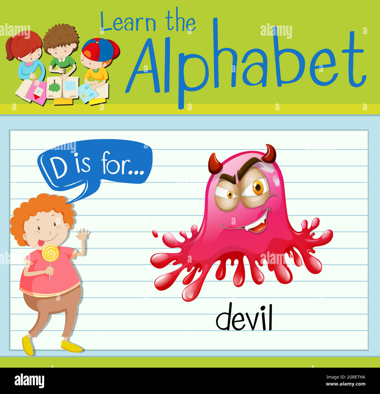 Flashcard letter D is for devil Stock Vector Image & Art - Alamy