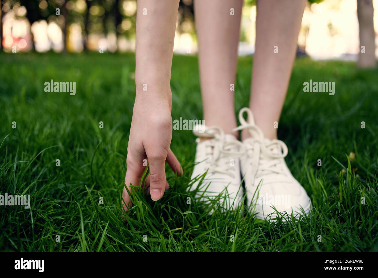 female feet grass park fresh air walk Stock Photo - Alamy