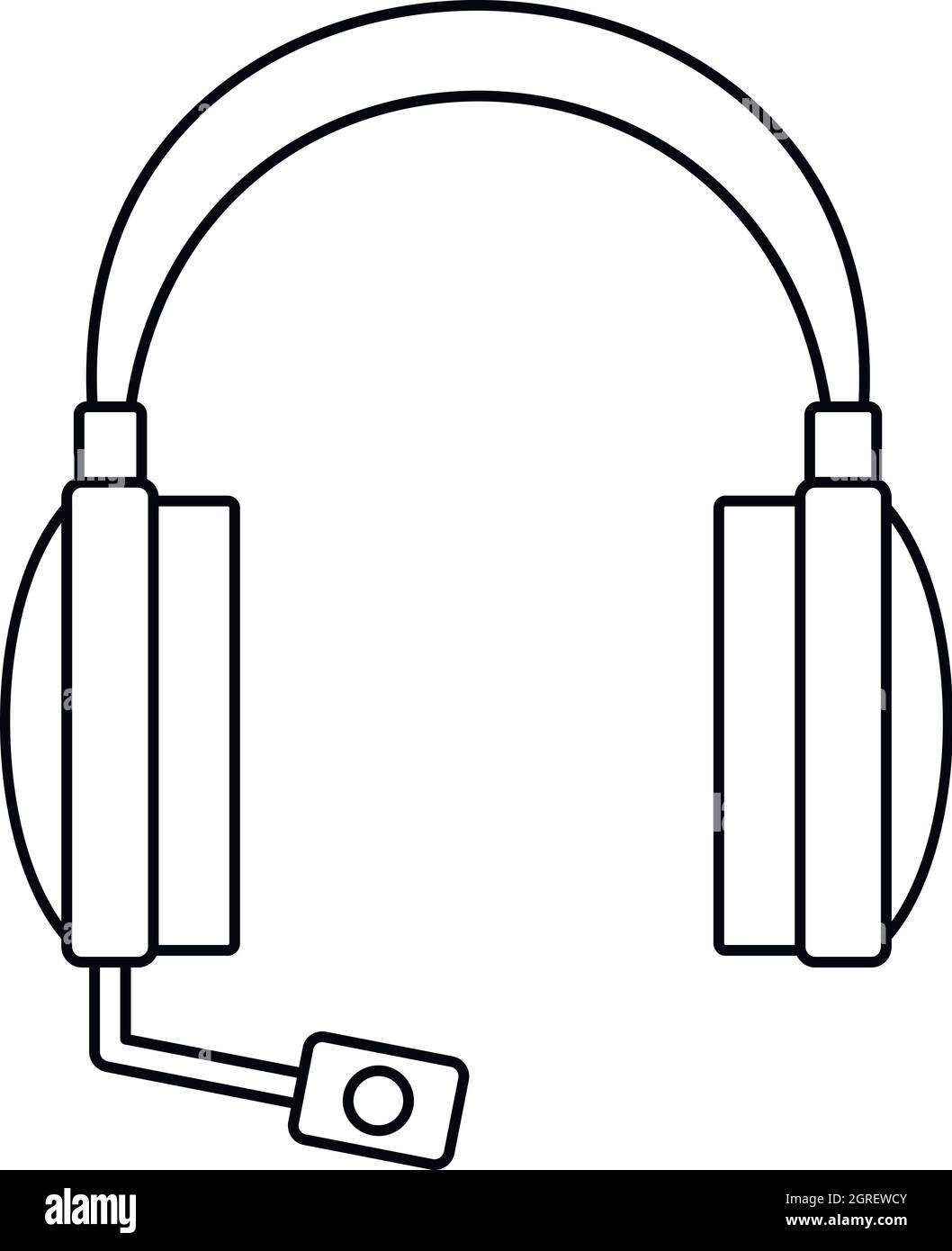 Microphone icon in outline Stock Vector Images - Alamy