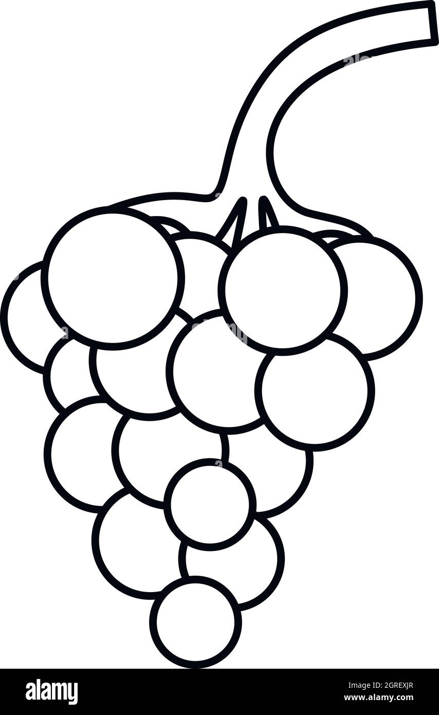 Bunch of grapes icon, outline style Stock Vector Image & Art - Alamy