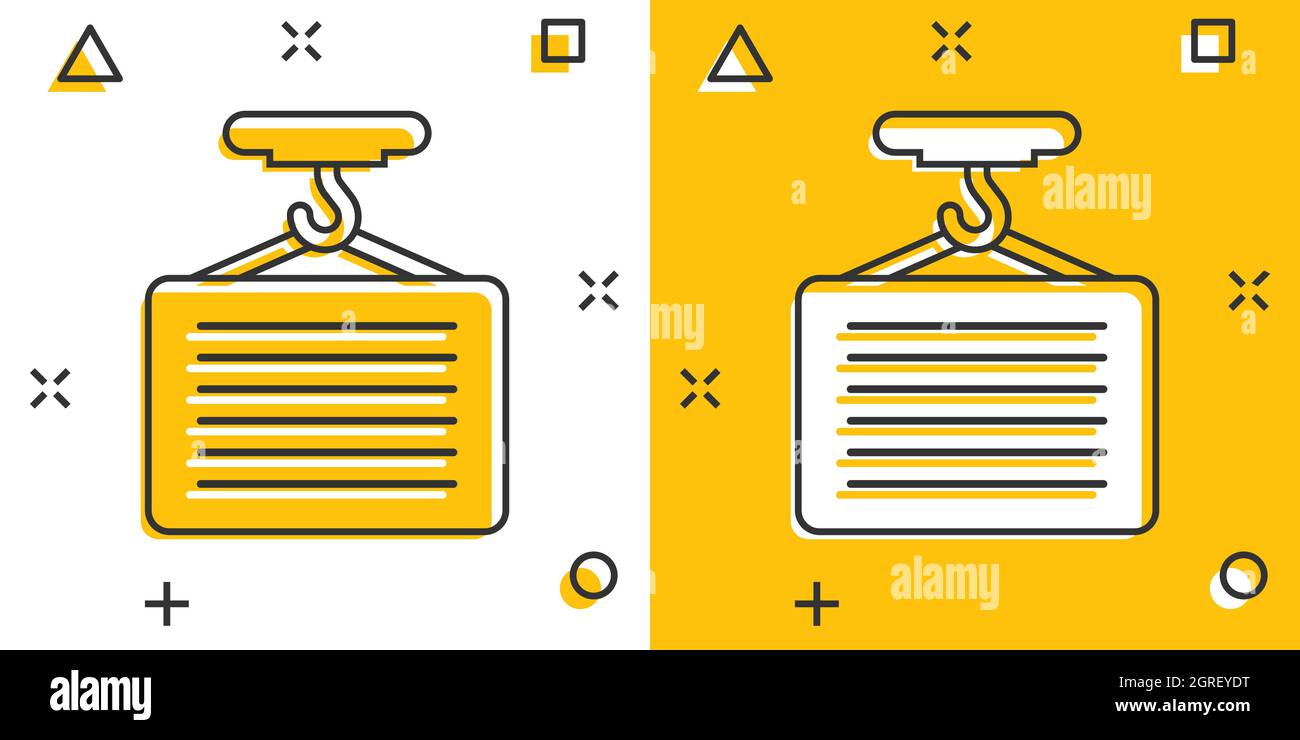 Container icon in comic style. Delivery cargo cartoon vector ...