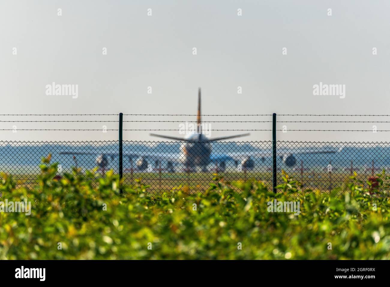 Airplane on the runway Stock Photo - Alamy