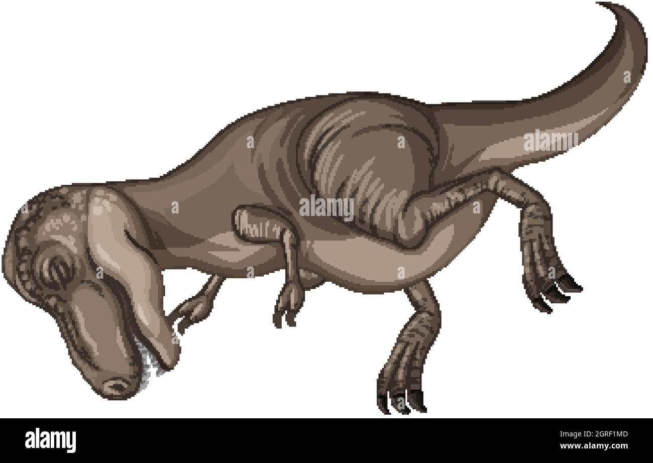 Dinosaur Carcass in cartoon style isolated on white background Stock ...