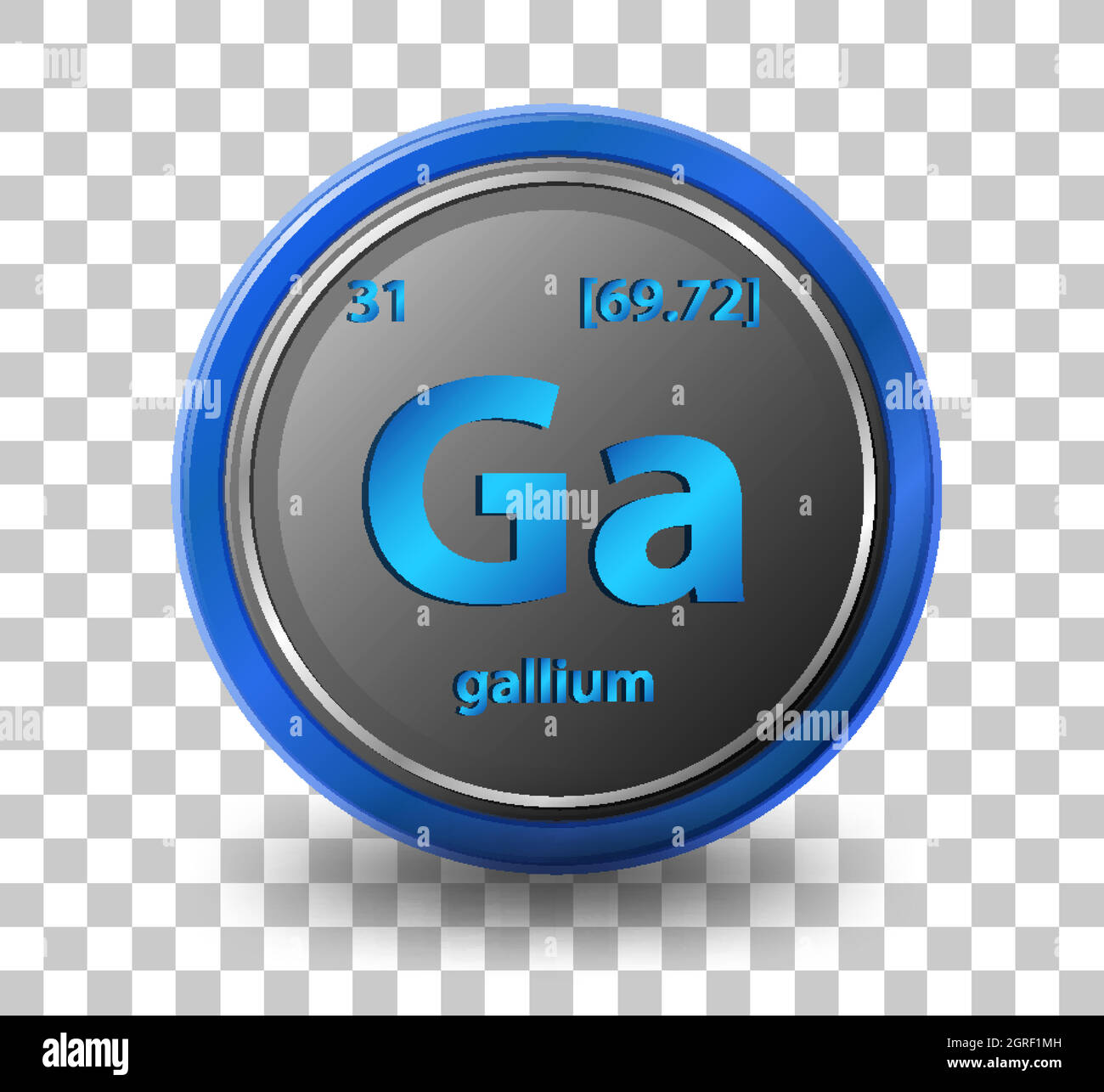 Gallium chemical element. Chemical symbol with atomic number and atomic ...