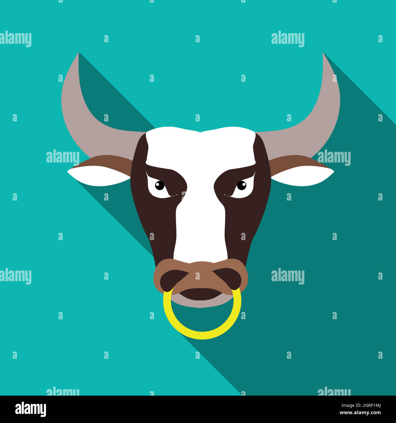 Bull icon, flat style Stock Vector Image & Art - Alamy