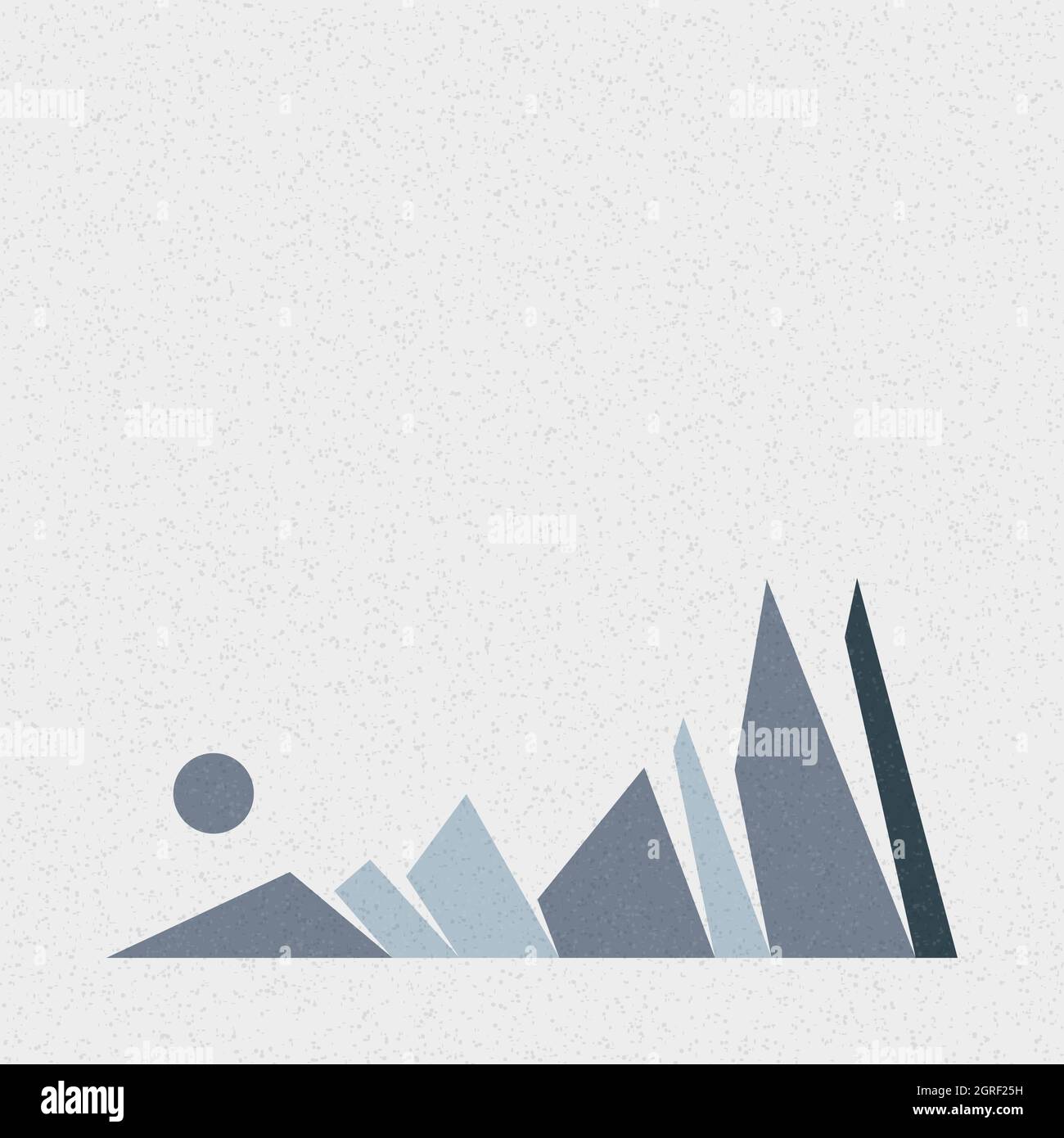 Geometric Mountains silhouette generative art poster illustration Stock ...