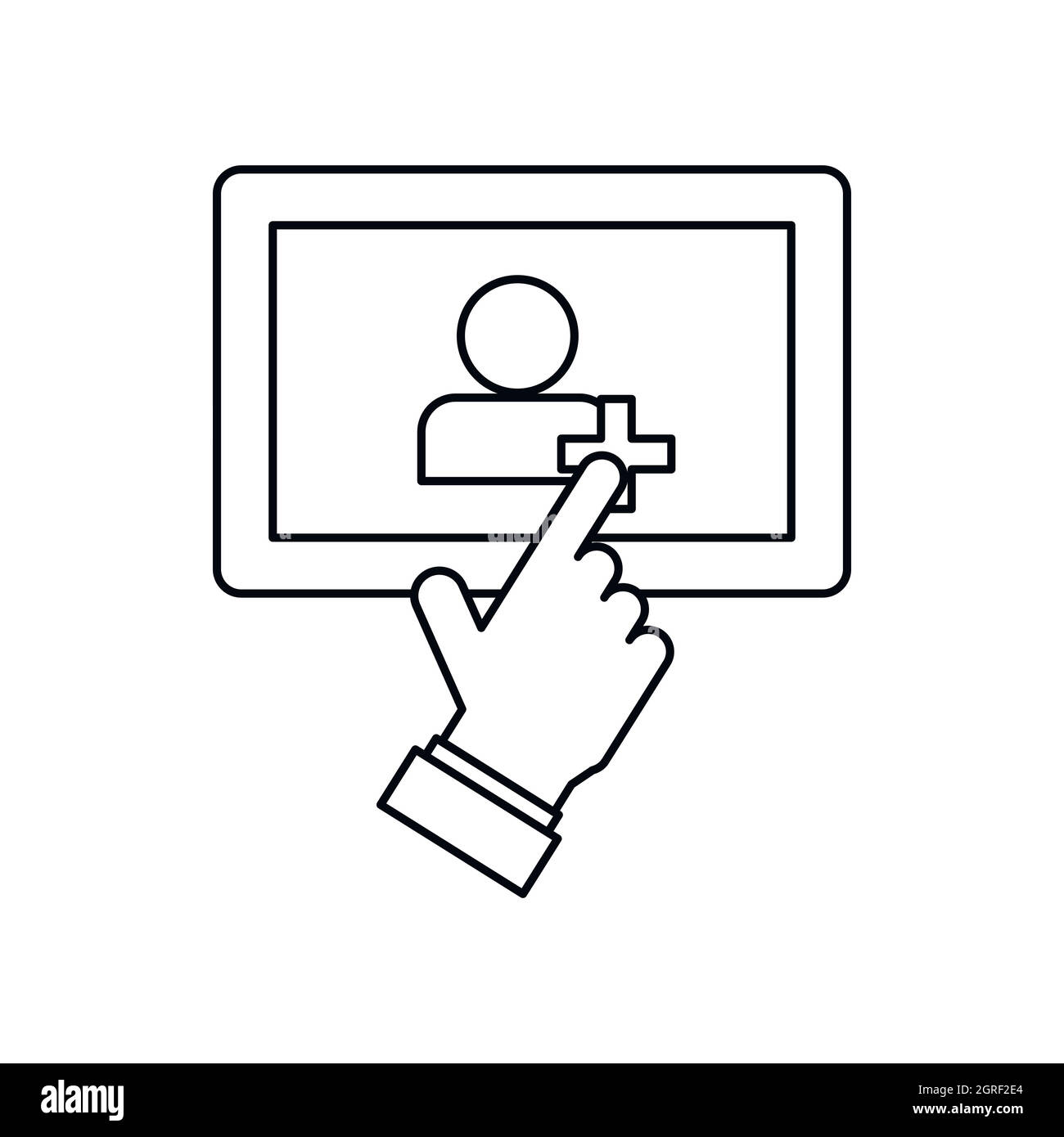 Concept hand and computer screen Stock Vector Images - Alamy