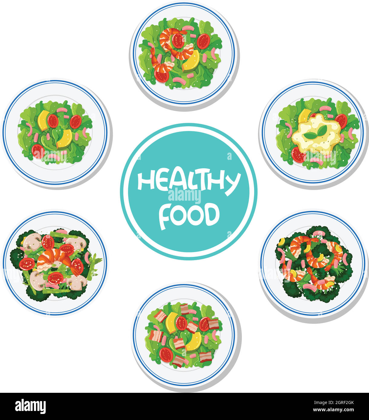 Set of healthy salad Stock Vector Image & Art - Alamy