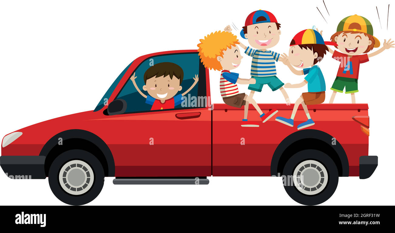 Children pick up truck Stock Vector Images - Alamy