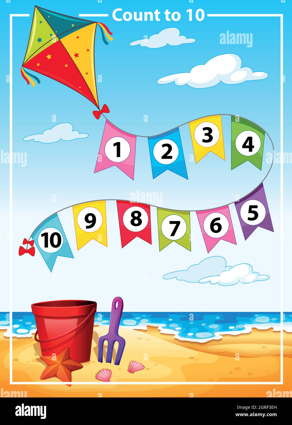 Count number summer beach template Stock Vector Image & Art - Alamy