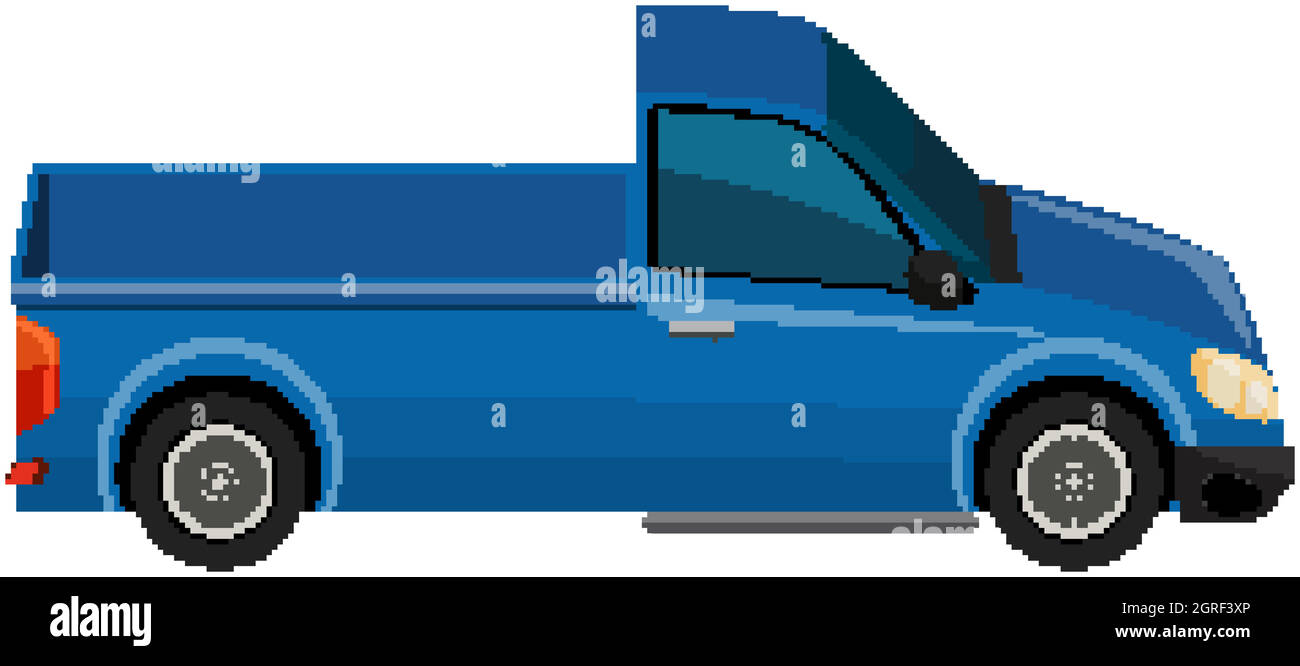 Blue pick up truck on white background Stock Vector Image & Art - Alamy