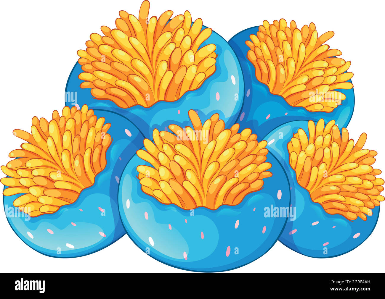 Blue coral reef with yellow flower Stock Vector Image & Art - Alamy
