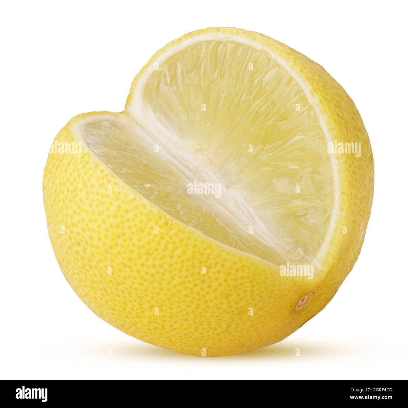 Fresh yellow lime three quarters isolated on white background. Clipping ...