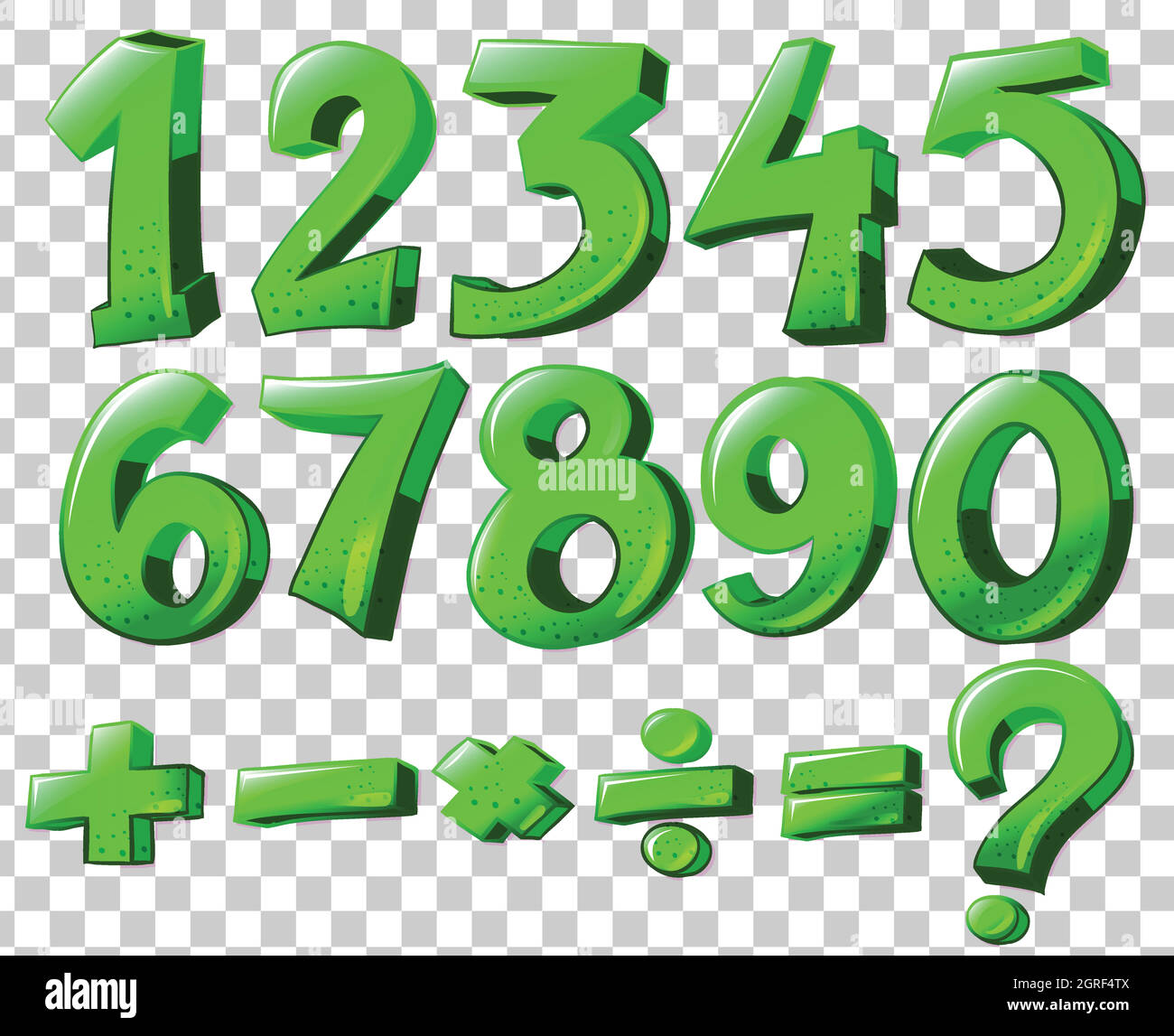 Numbers in green color Stock Vector Image & Art - Alamy