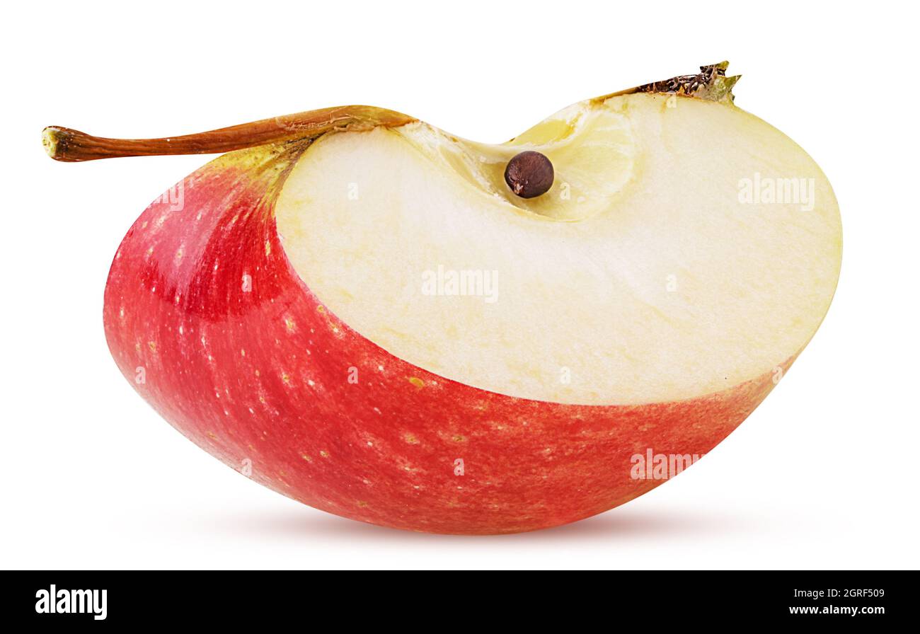 Red apple slice isolated on white background. Clipping Path. Full depth ...
