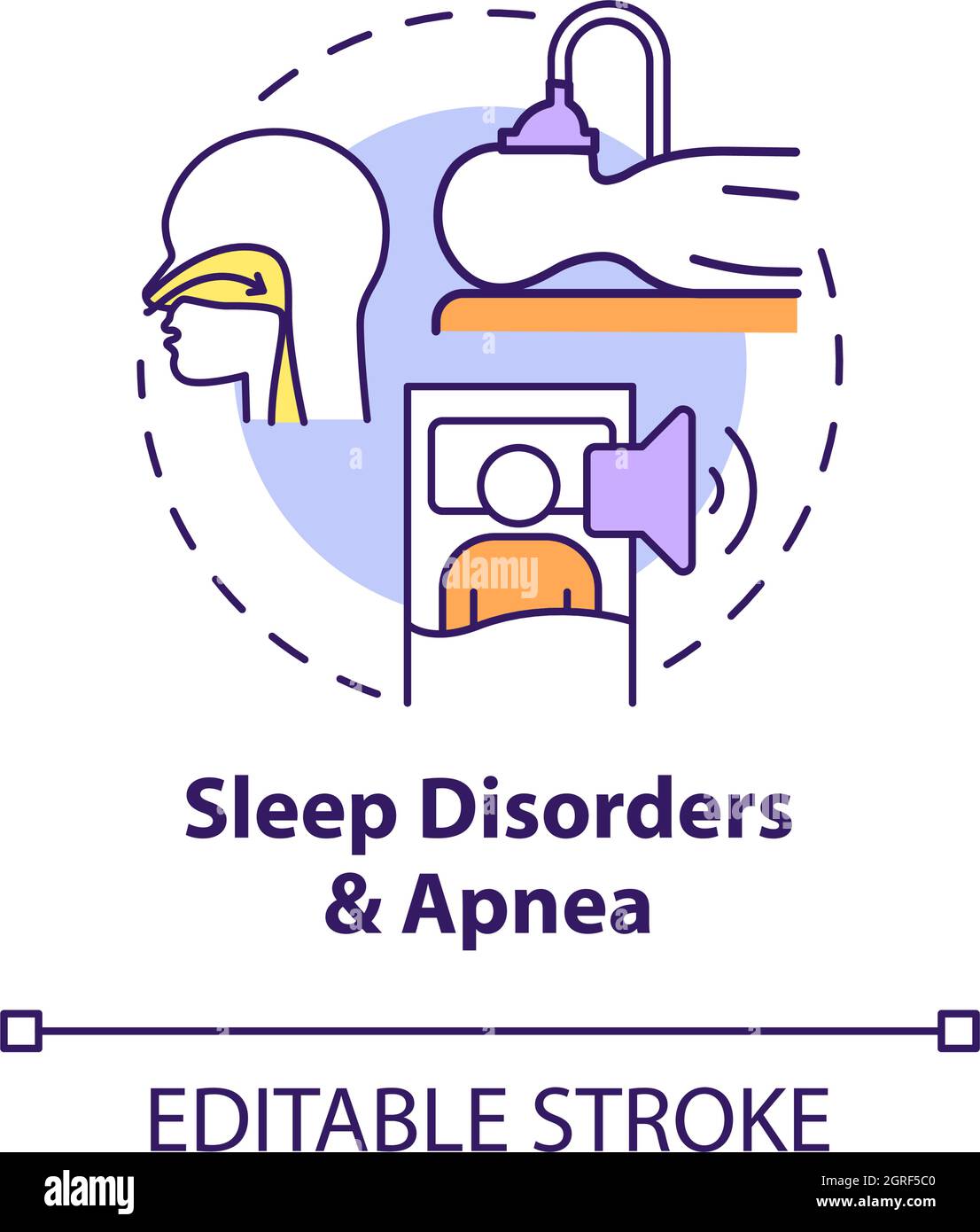 Sleep disorders and apnea concept icon Stock Vector Image & Art - Alamy
