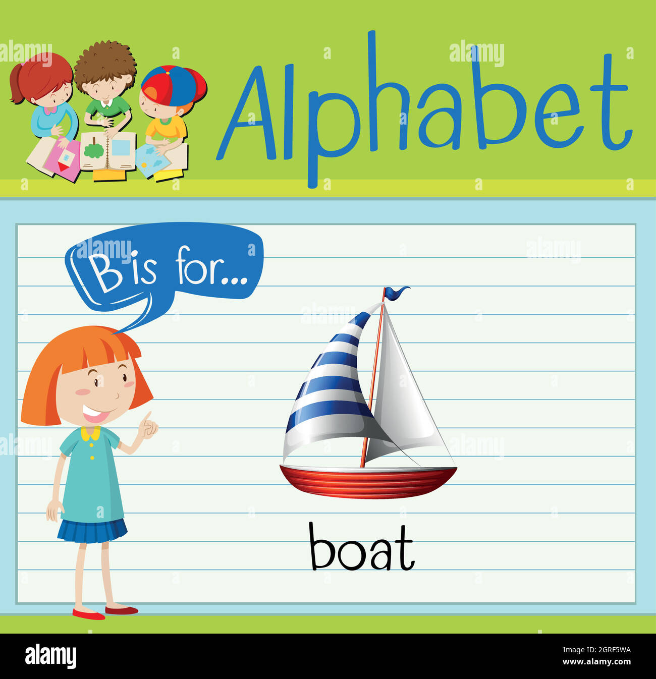 Flashcard letter B is for boat Stock Vector Image & Art - Alamy