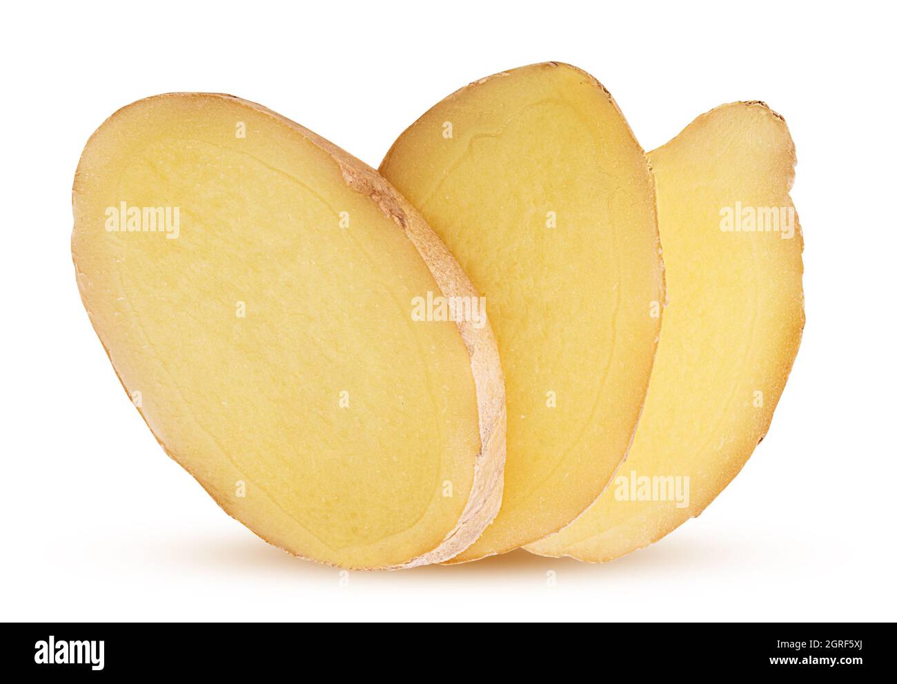 Fresh ginger slice isolated on white background. Clipping Path. Full ...