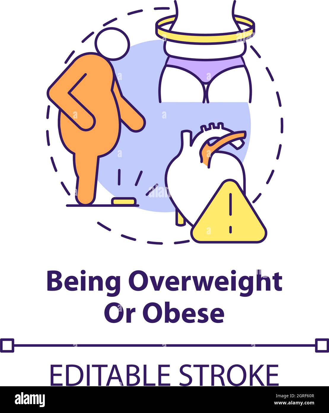 Being overweight and obese concept icon Stock Vector Image & Art - Alamy