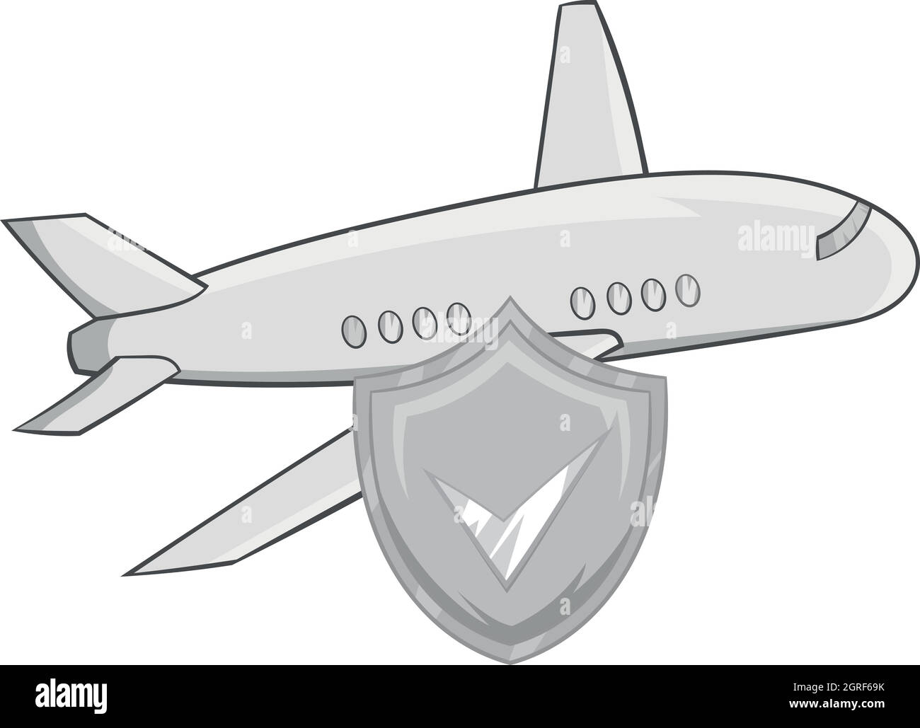 Aircraft and shield with tick icon Stock Vector Image & Art - Alamy