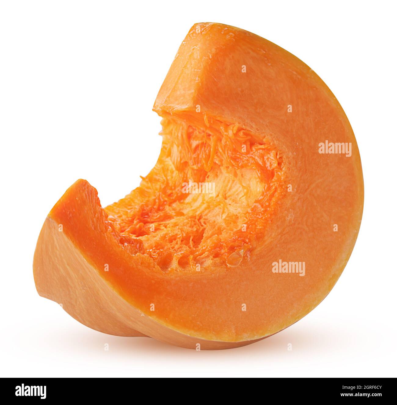 yellow pumpkin vegetable slice isolated on white background. Clipping ...