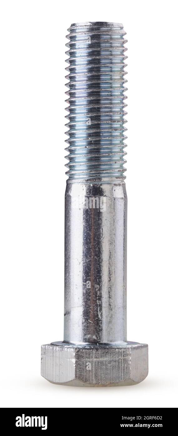 metal bolt isolated on white background. Clipping Path. Full depth of ...