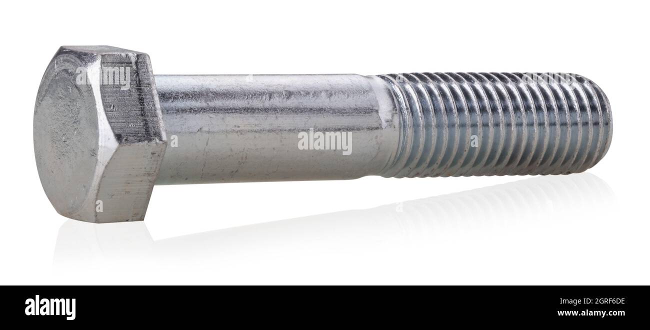 metal bolt isolated on white background. Clipping Path. Full depth of ...
