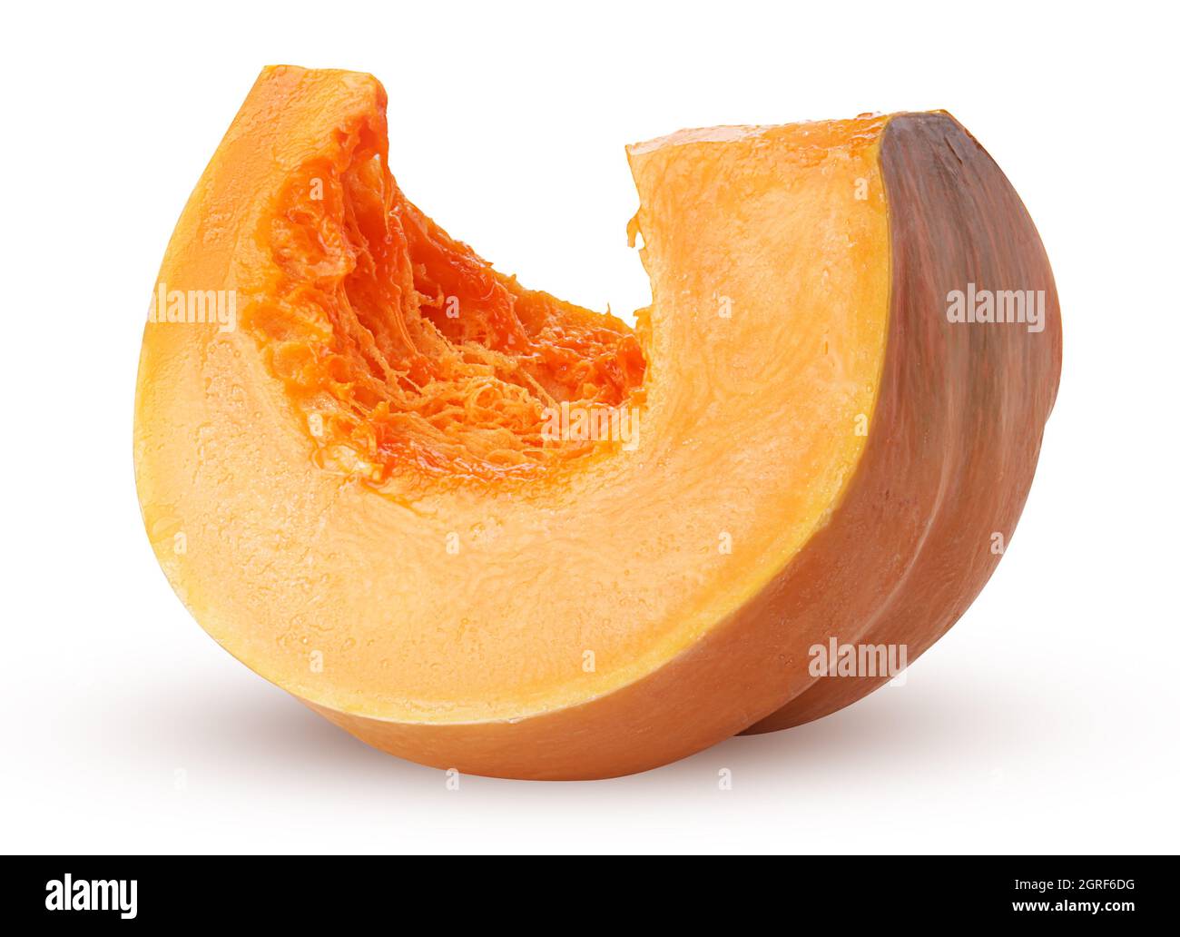 yellow pumpkin vegetable slice isolated on white background. Clipping ...