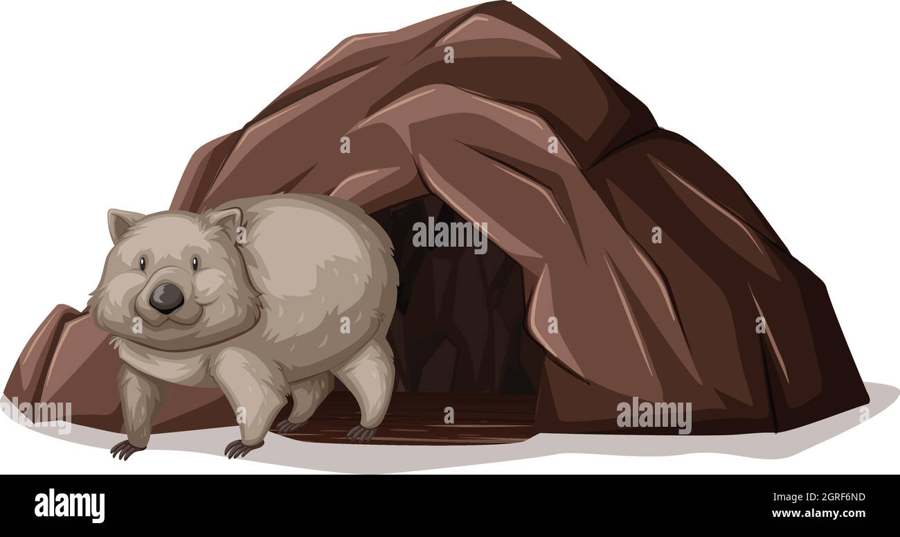 Wombat Walking out off the Cave Stock Vector Image & Art - Alamy