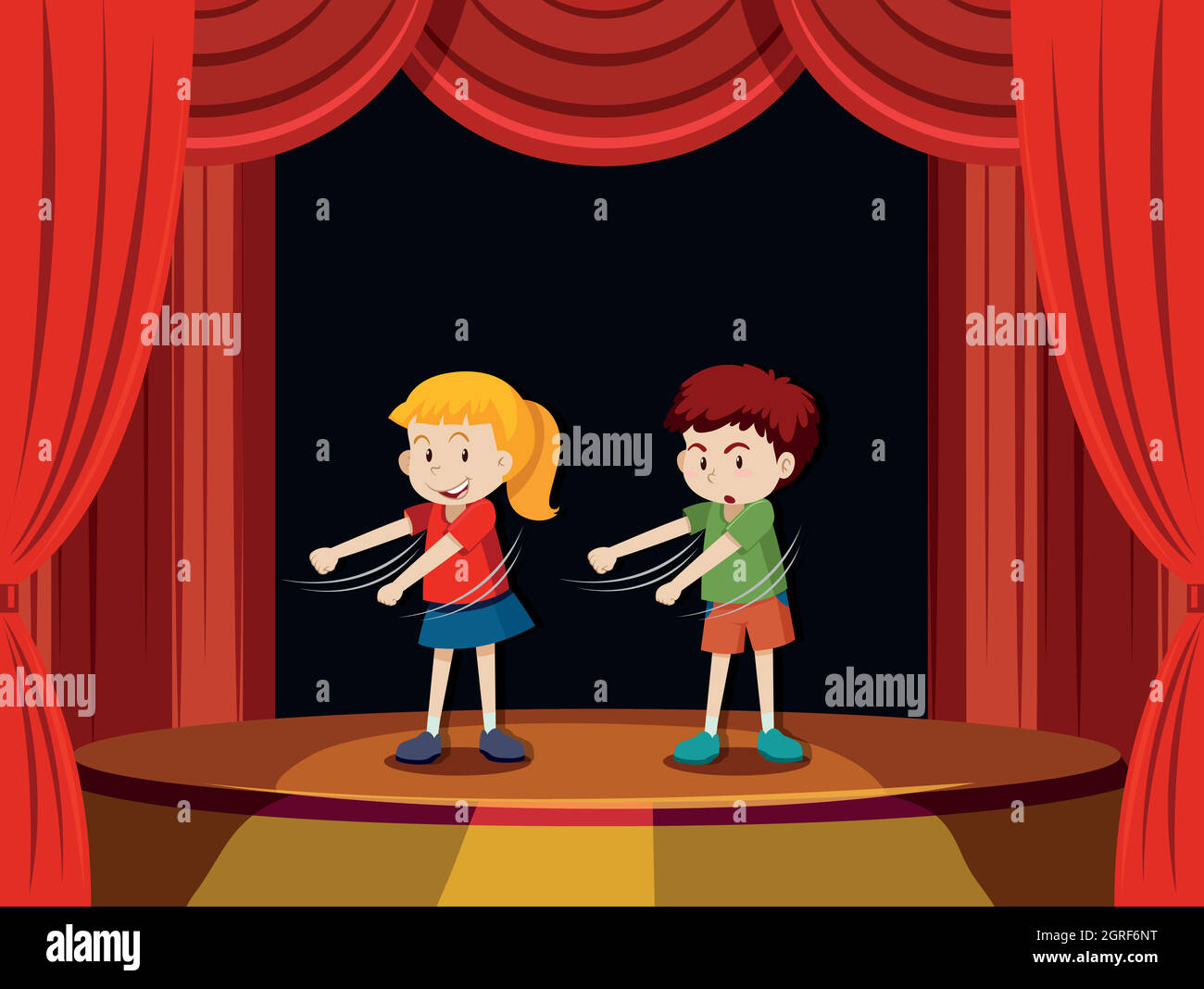 Two children on stage Stock Vector Image & Art - Alamy