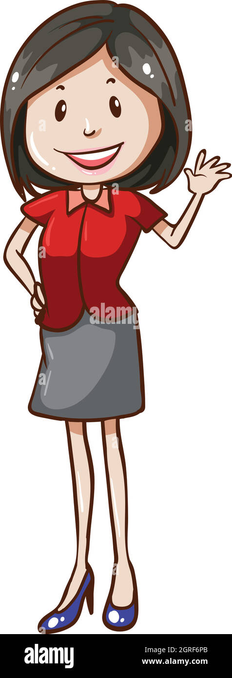 Smile simple girl Stock Vector Images - Alamy