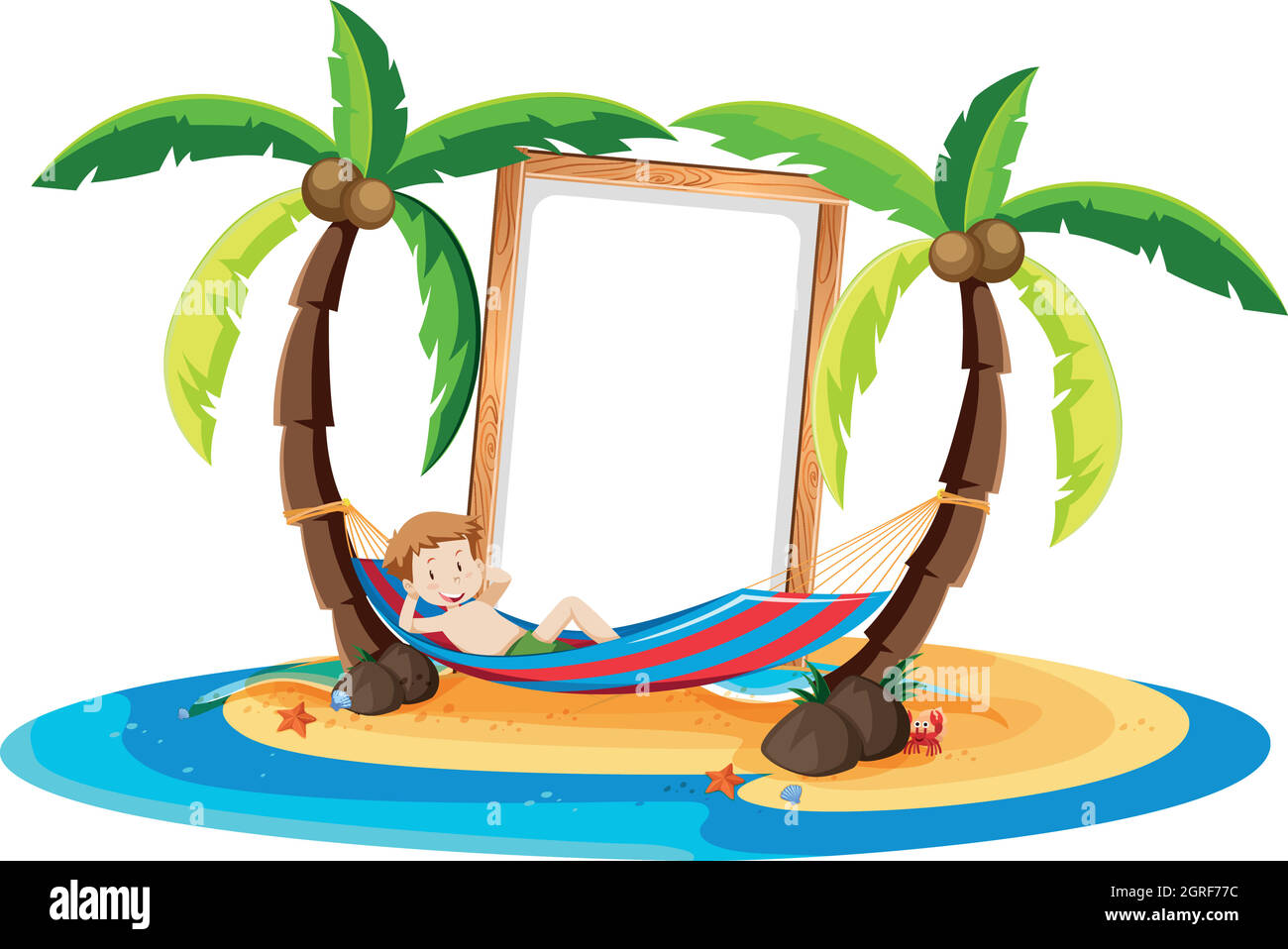 A Boy Resting Under Coconut Tree Stock Vector Image & Art - Alamy
