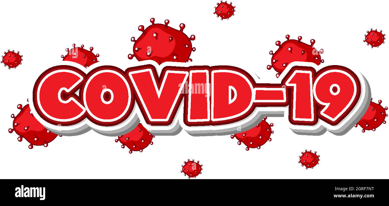 Covid 19 sign template in red color Stock Vector Image & Art - Alamy